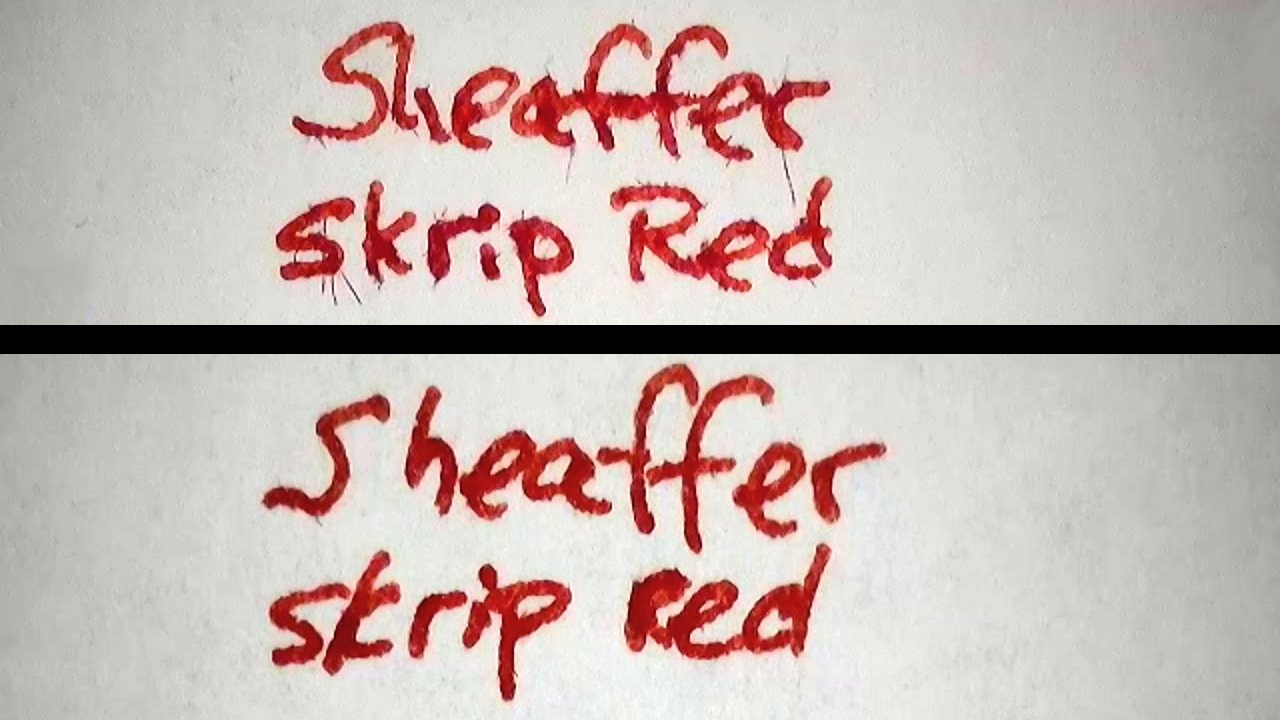 Extra Fine Nib Ink Review: Sheaffer Skrip Red : r/fountainpens