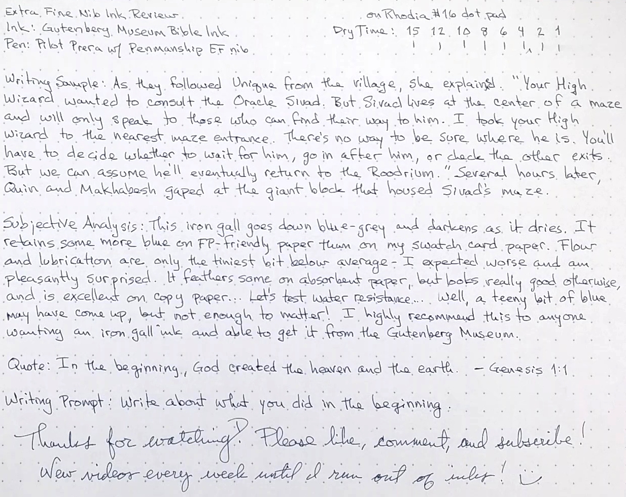 Extra Fine Nib Ink Review: Gutenberg Museum Bible Ink : r/fountainpens