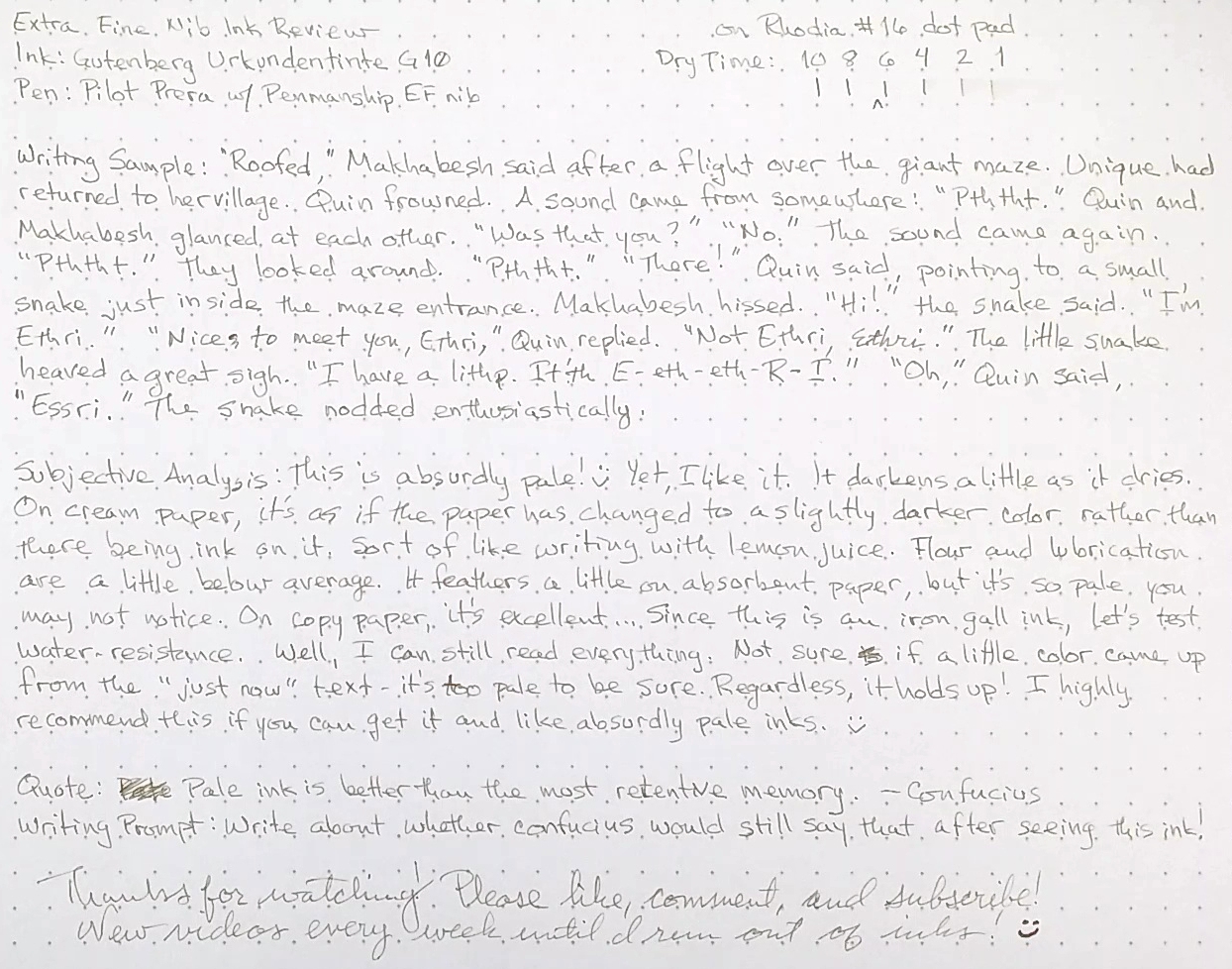 Extra Fine Nib Ink Review: Gutenberg Urkundentinte G10 : r/fountainpens