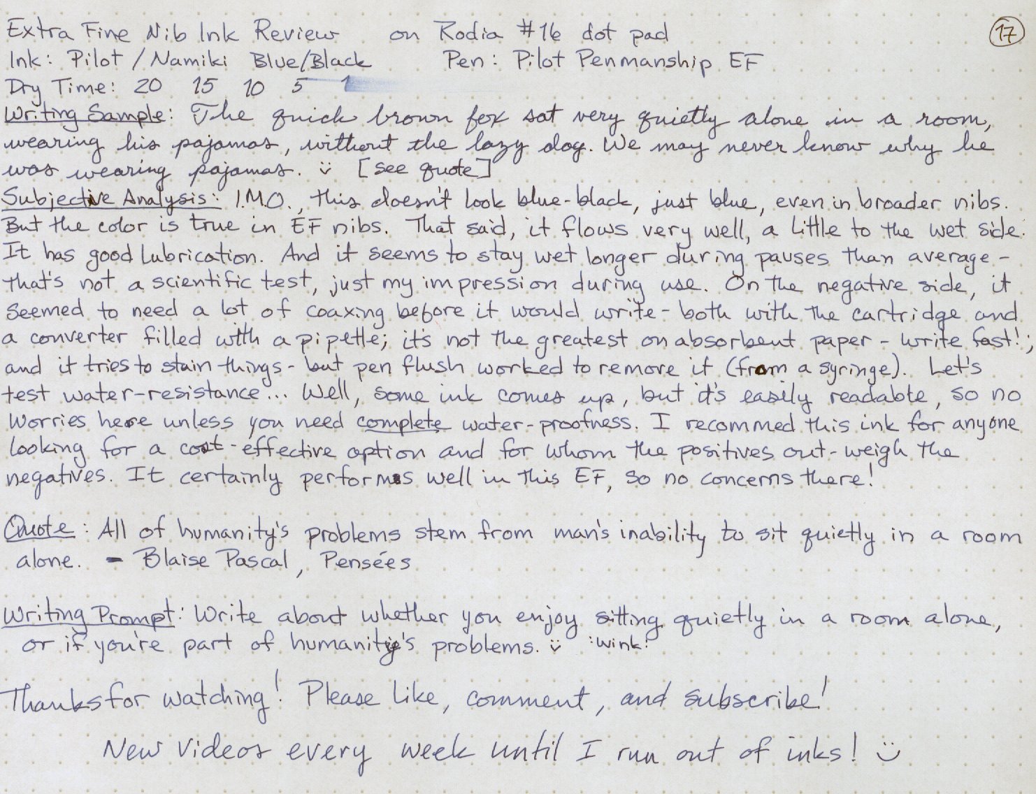 Extra Fine Nib Ink Review: Pilot Blue/Black : r/fountainpens