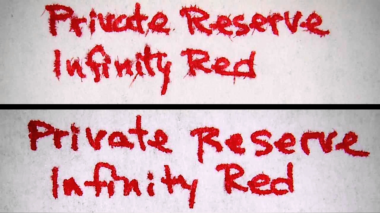 Extra Fine Nib Ink Review: Private Reserve Infinity Red : fountainpens