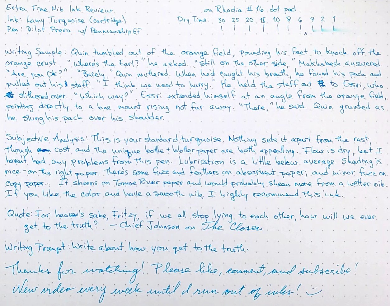 Extra Fine Nib Ink Review: Lamy Turquoise : r/fountainpens