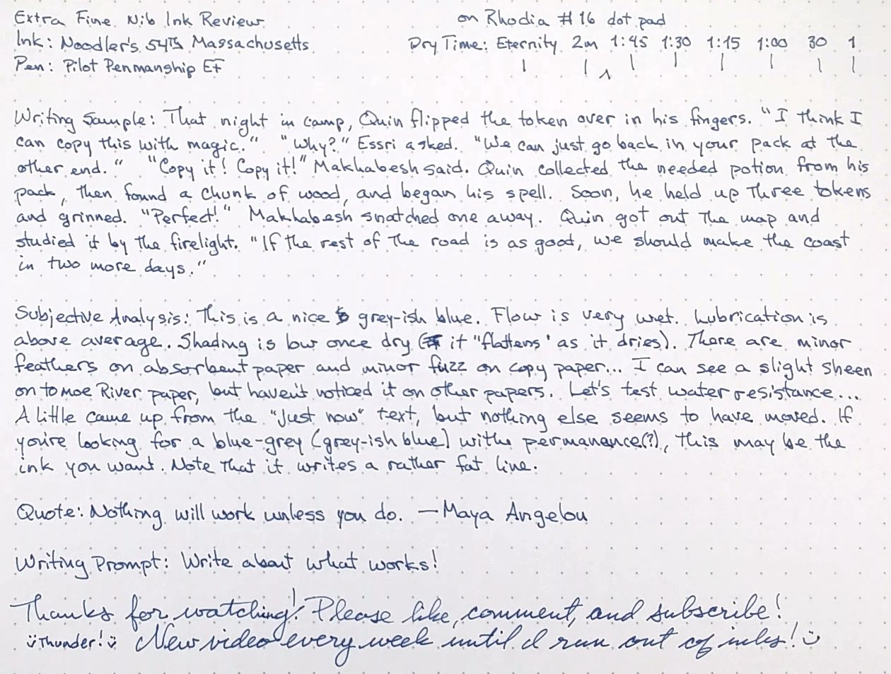 Extra Fine Nib Ink Review: Noodler's 54th Massachusetts : r/fountainpens