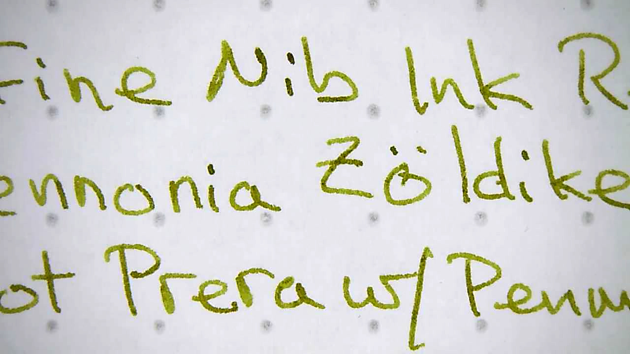 Extra Fine Nib Ink Review: Pennonia Zöldike (Greenfinch) : r/fountainpens