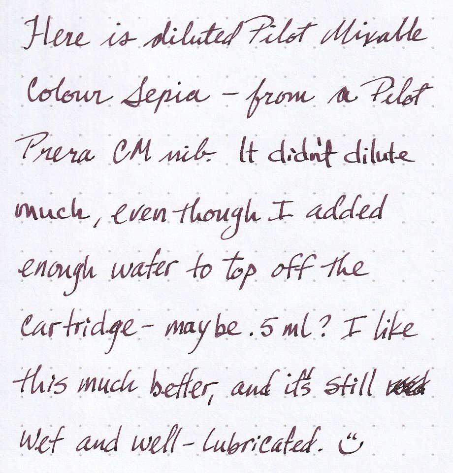 Extra Fine Nib Ink Review: Pilot Mixable Colour Sepia : r/fountainpens